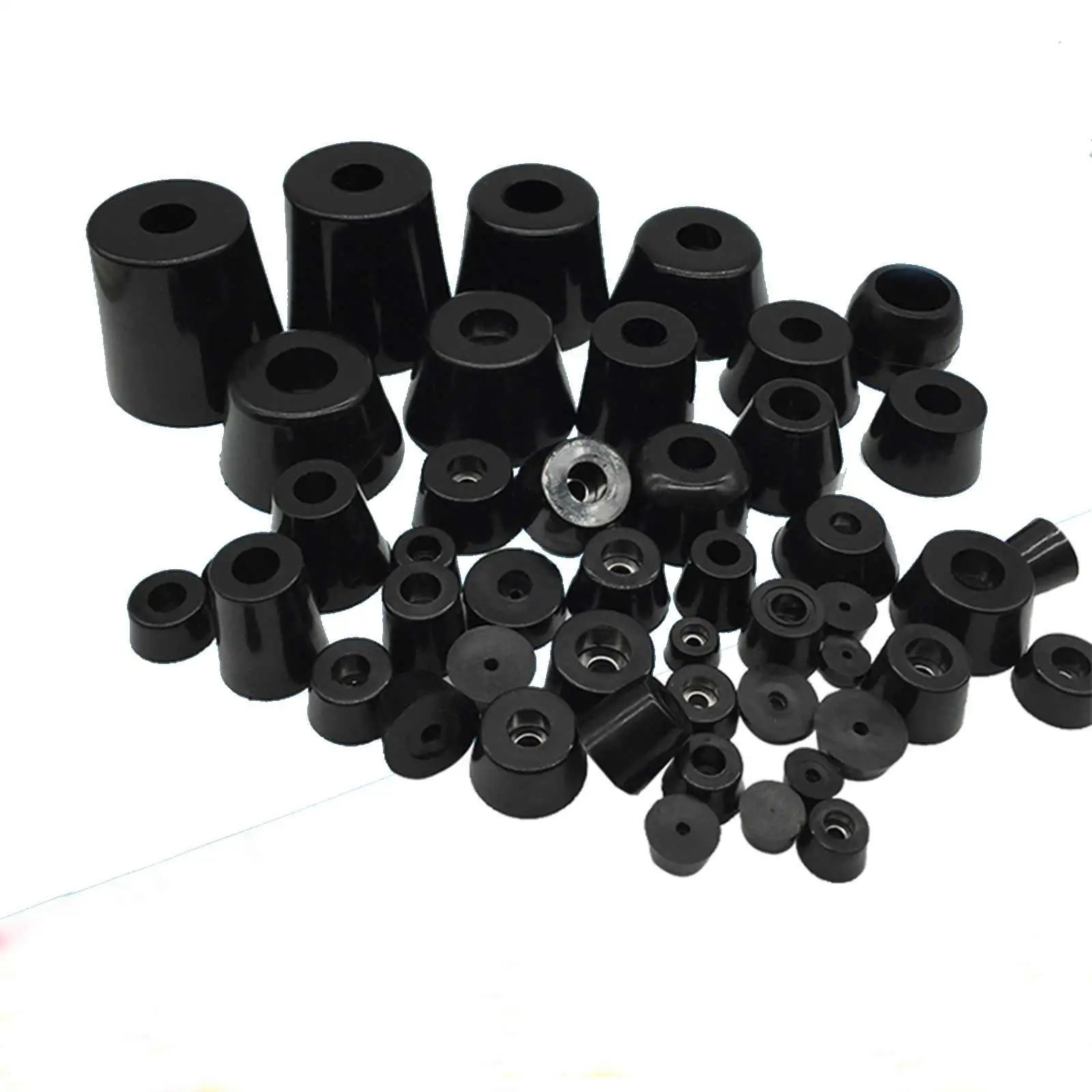 LOT-4-O-D-12mm-To-50mm-Black-Rubber-Machine-Foot-Pad-Feet-With-Steel ...