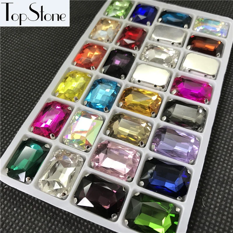 Topstone Mix Colors Rectangle Fancy Stone With Claw Setting 8x10,10x14 ...