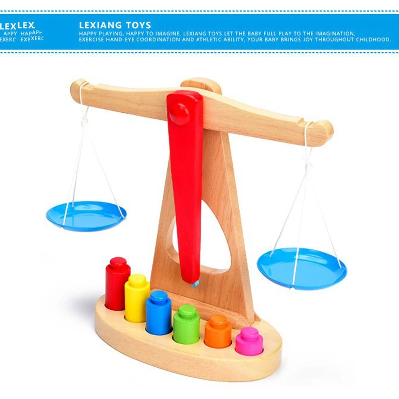 2018 New Colourful Montessori Educational Toy Small Wooden New Balance ...
