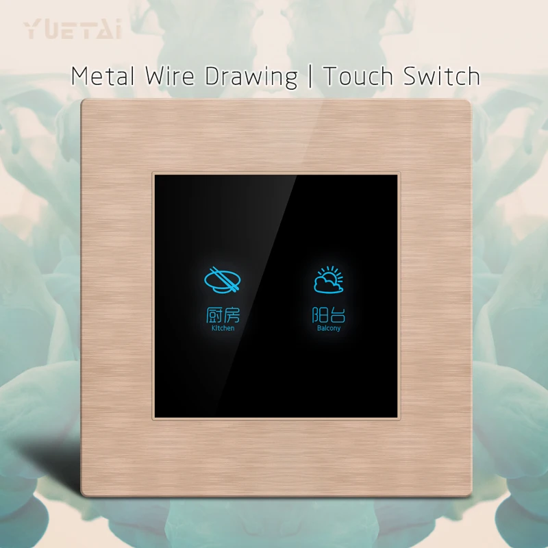 2017 Home Automation Wall switch Crystal Glass Panel Touch Switch ...