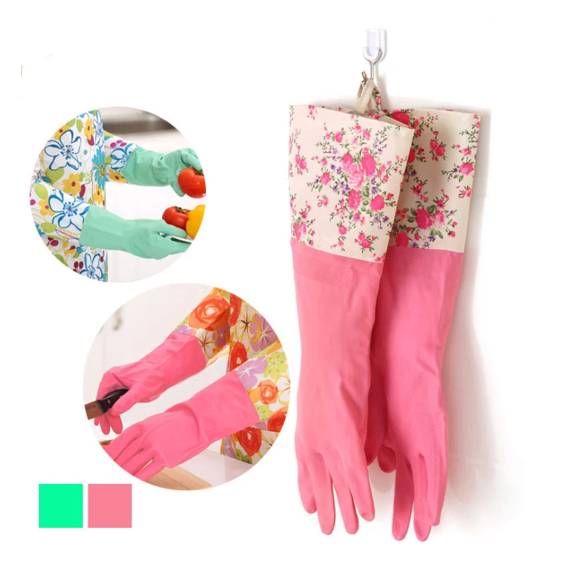 Dish Washing Household Rubber Gloves Ultra thin Easy use Flowers Long ... Dish Washing Household Rubber Gloves Ultra thin Easy use Flowers Long ...