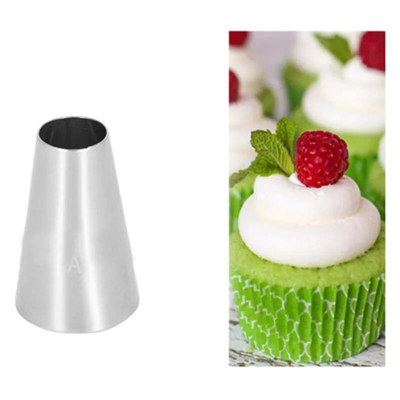 #1A Stainless Steel Large Round Tips Buttercream Piping Tips Nozzle ...