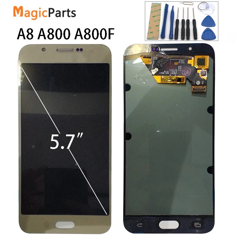 삼성 갤럭시 A8 A800 A8000 A800F 슈퍼 아몰레드 전화 LCD 디스플레이 터치 디지타이저 화면 어셈블리 100% ...