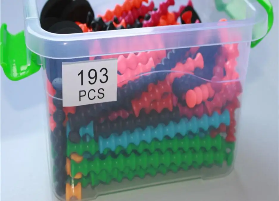 193 PCS Bamboo stick blocks Set Children's plastic building blocks ...