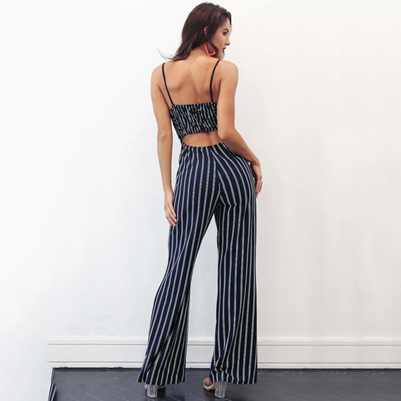 Buy Gaoke Summer Blue Bodycon Backless Stripe