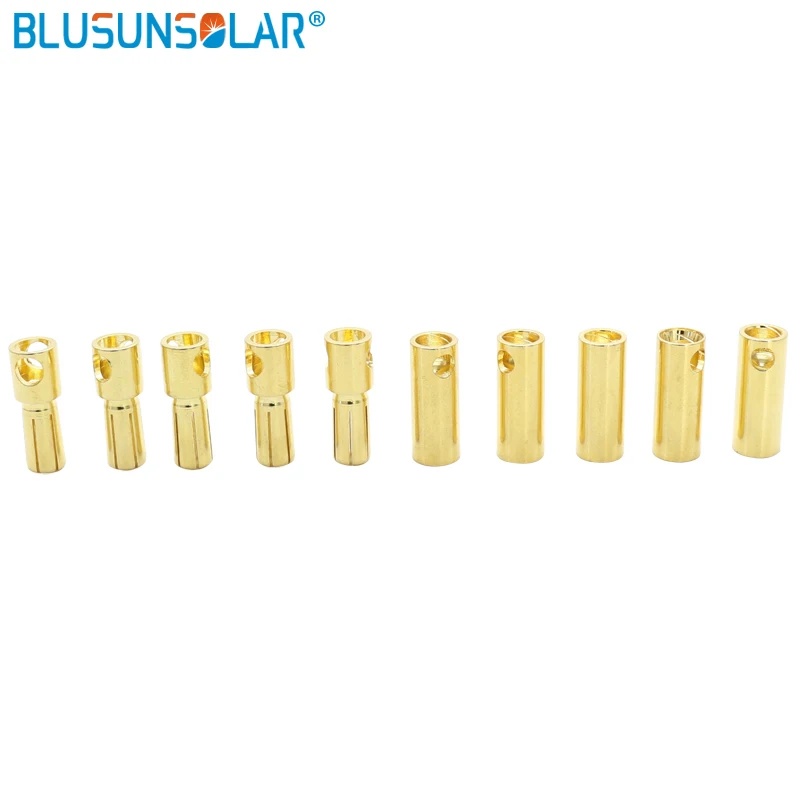 100 pairs / lot 5.5MM gold plated bullet Plugs banana connector for RC ...