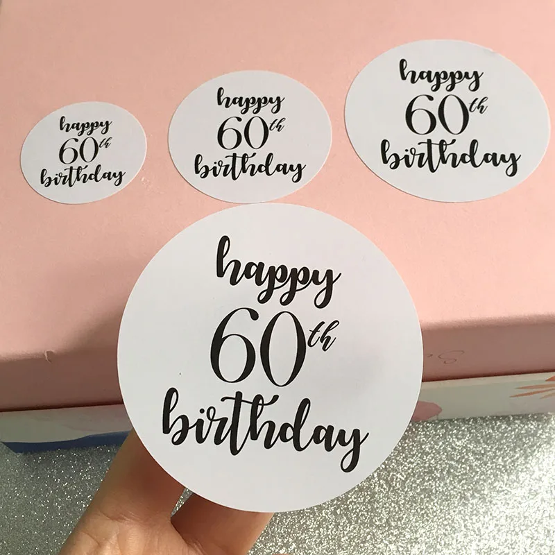 Happy 60th Birthday Stickers DIY Decorations for Favor Bags,Envelope ...