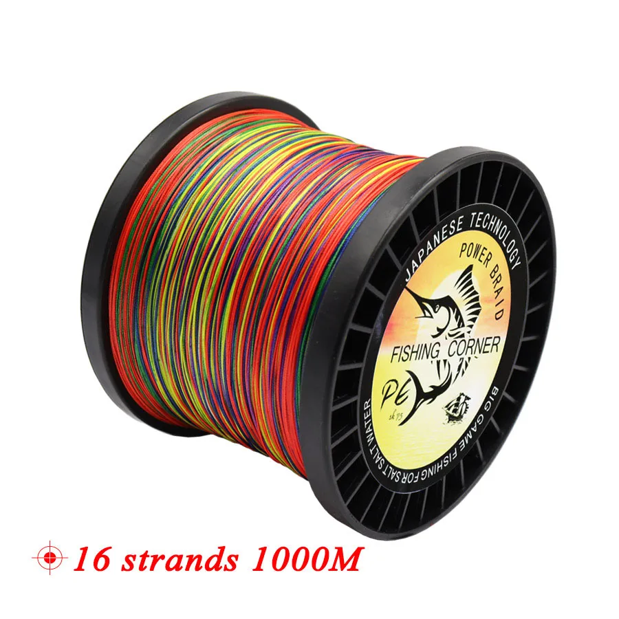 16 Strands Fishing Braided Line 300M/500M/1000M/1500M Multifilament ...
