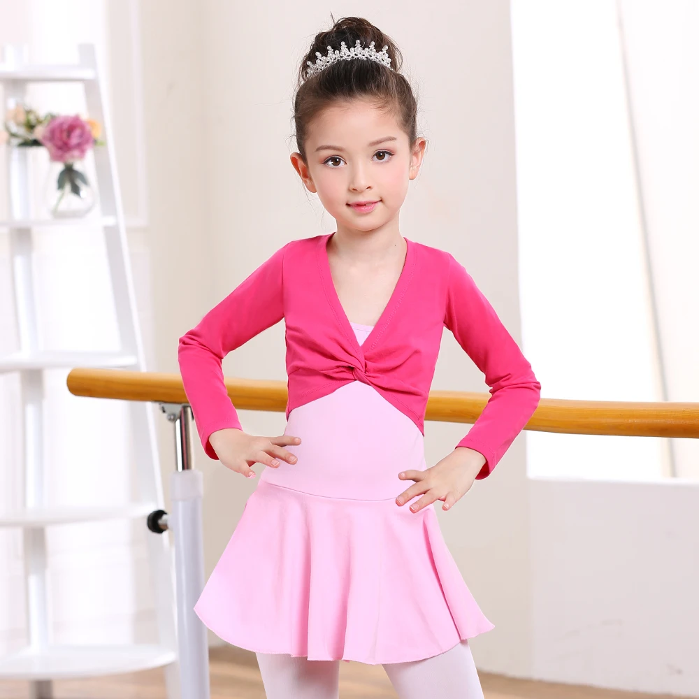 Novo 2017 menina ballet ginástica collant jaqueta de manga comprida ...