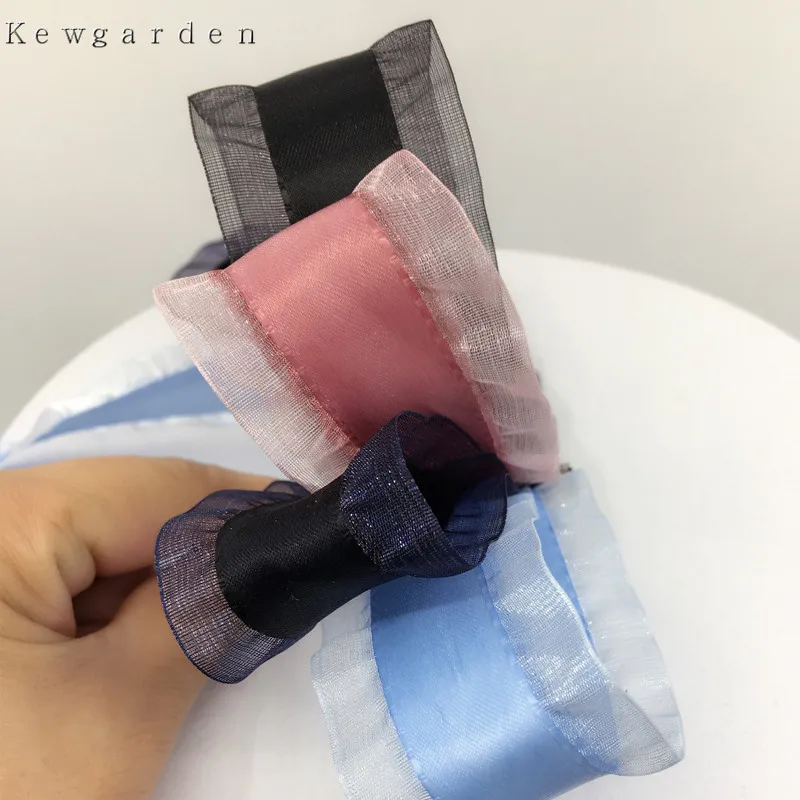 40mm 4cm Yarn Ribbed fold Ribbon DIY bowknot accessories Satin Ribbons ...
