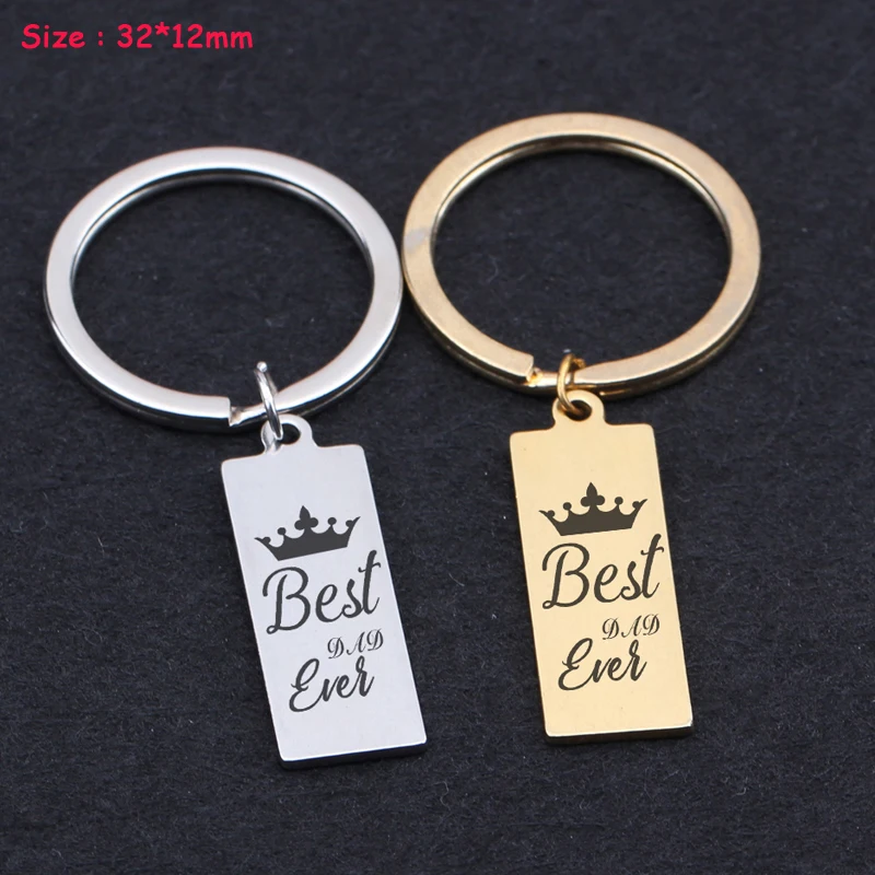 For Father's Day Or Birthday Keychain Gift Engraved Best Dad Ever ...