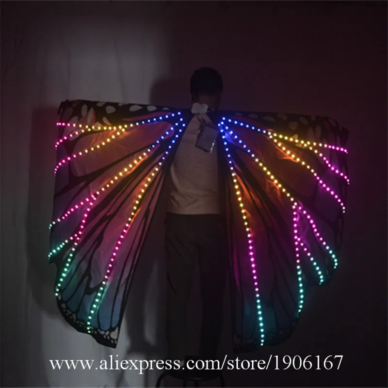 Alas luminosas LED para danza del vientre para mujer, alas de baile ...