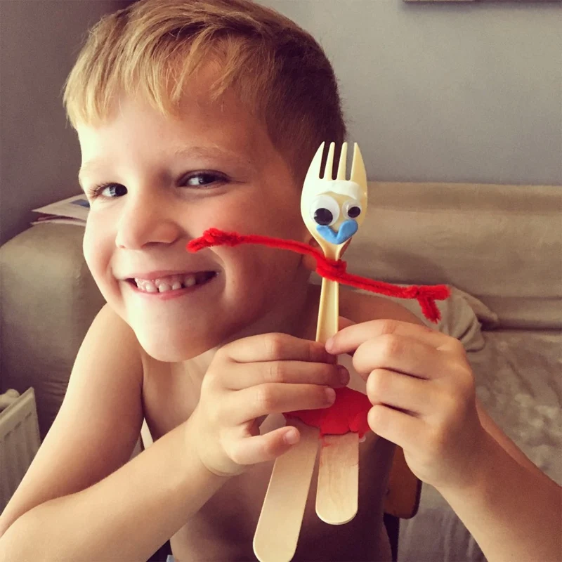 14cm Toy Story 4 DIY Forky Buzz Lightyear Cartoon Woody Jessie Action ...