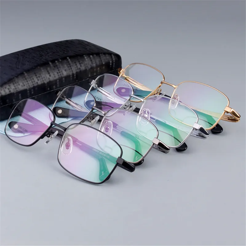 Brand Genuine High End Mens Glasses Frames Pure Titanium Full Frame 