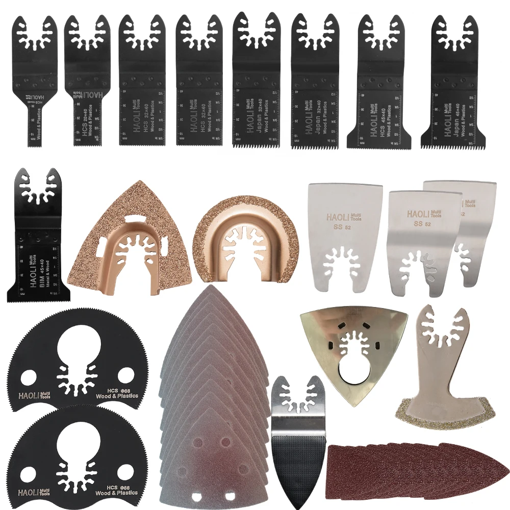 229 Uds mezcla Cambio rápido oscilante multi herramienta hoja de sierra ...