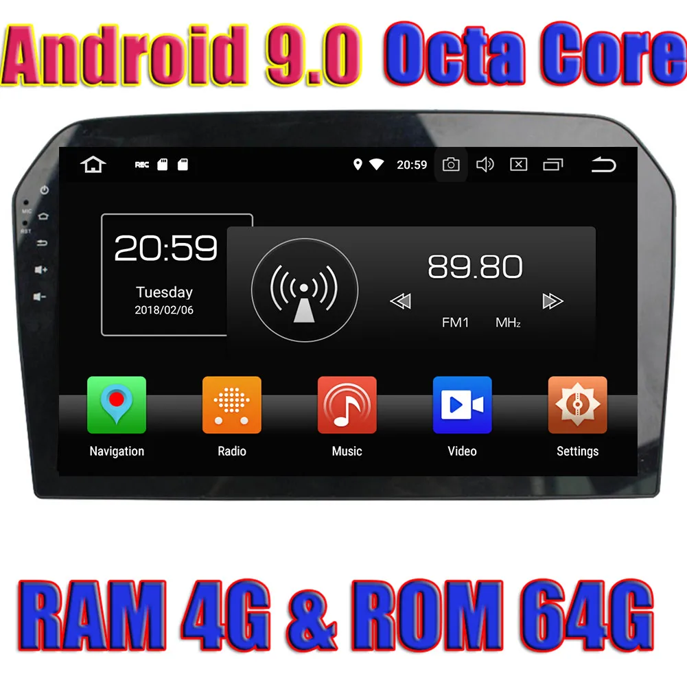 WANUSUAL 10.1Inch Android 9.0 Car GPS Navigation Player For VW Jetta ...