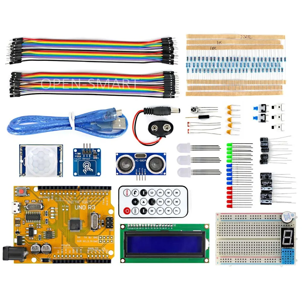 OPEN SMART Micro USB UNO R3 BreadBoard Advance Kit with Touch Sensors ...