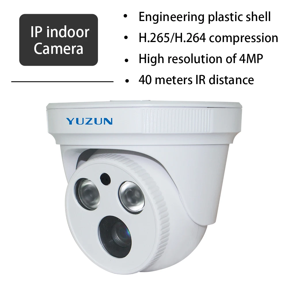 Mini 4MP IP Camera IR cut HD Network Dome security camera H.265/H.264 ...