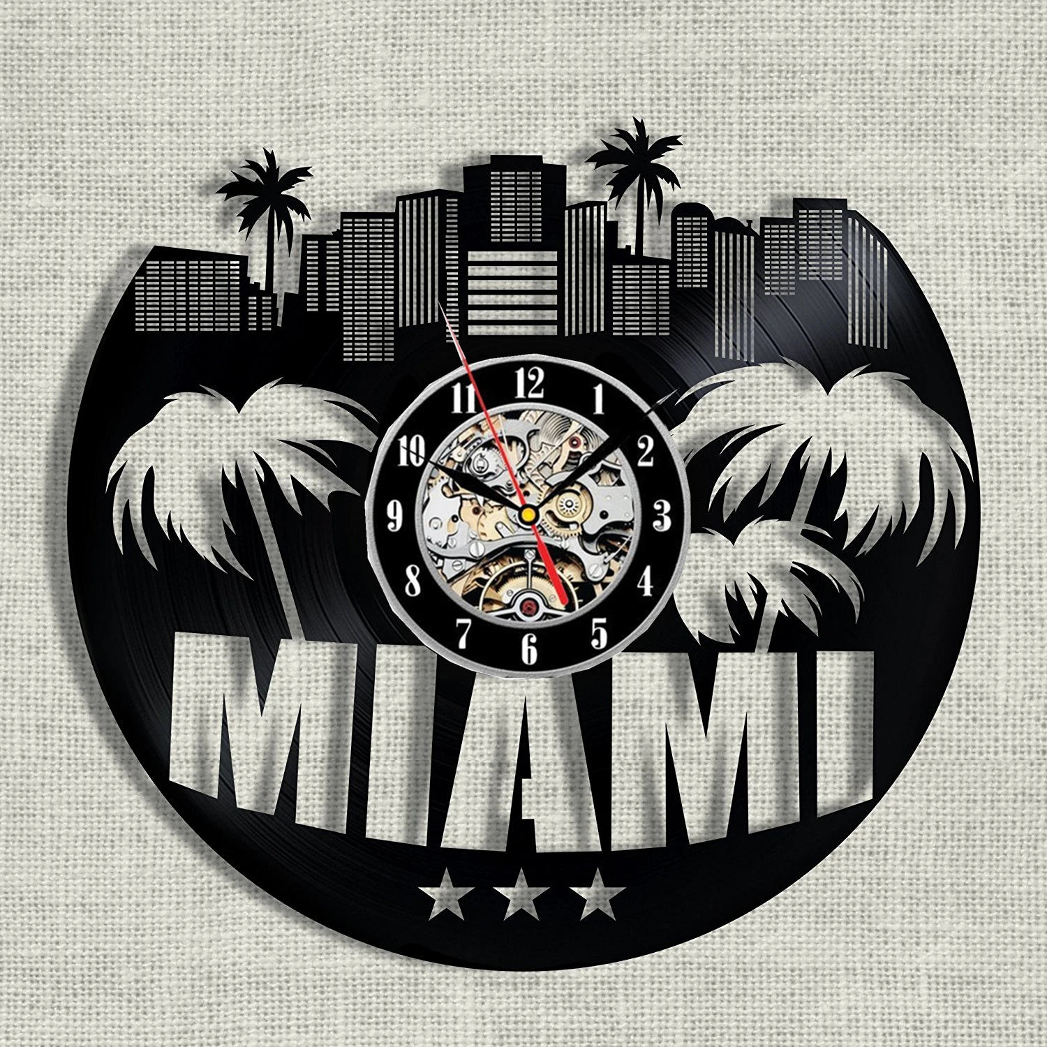 Wall-Clock-Miami-City-vinyl-record-clock-12-The-Best-Gift-for-Home ...