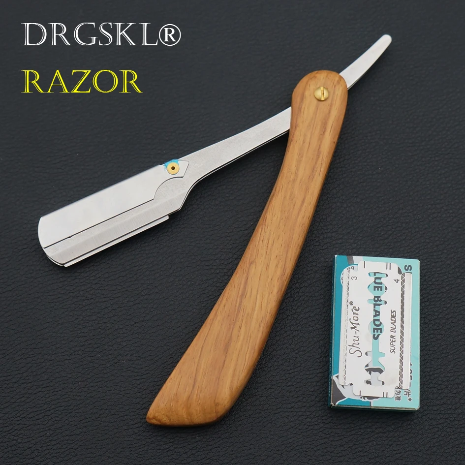 Classic Woodhandle Men's Blade Shaving Razor Professional Barber's ...
