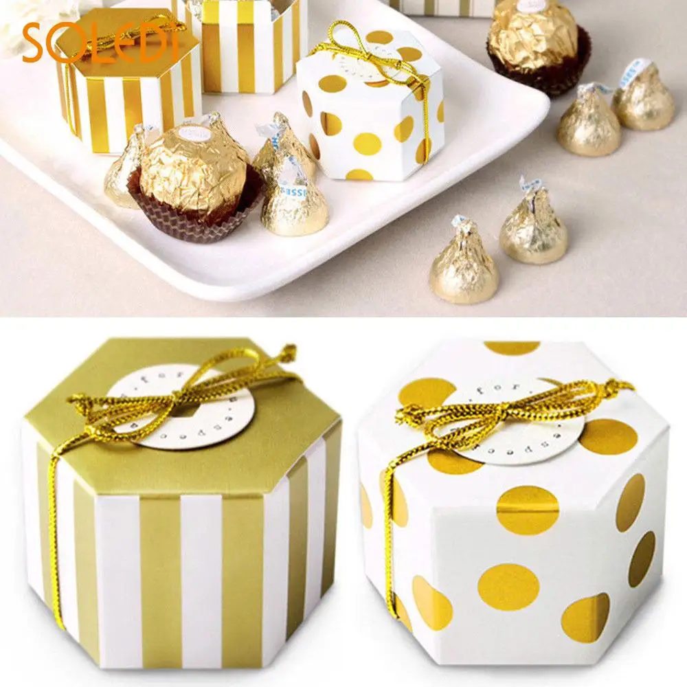 Dessert Package Storage Craft Gold White Cute Sweet Candy Box Christmas ...