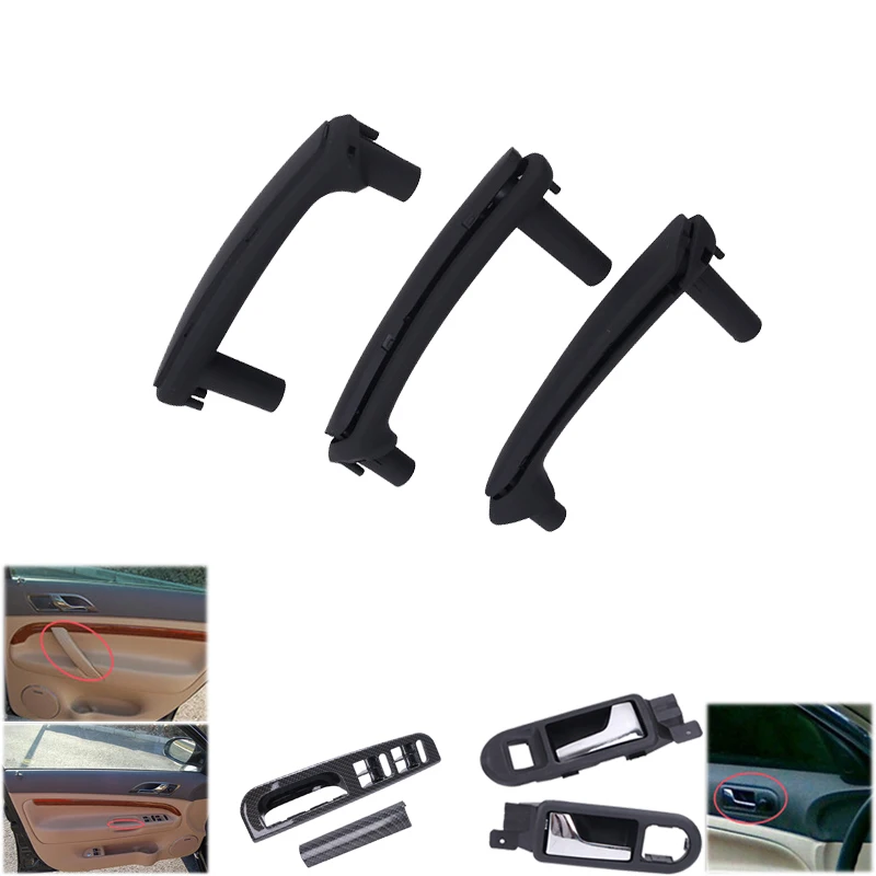 3 Pcs Car Interior Door Pull Grab Handle With Armrest Cover Release ...