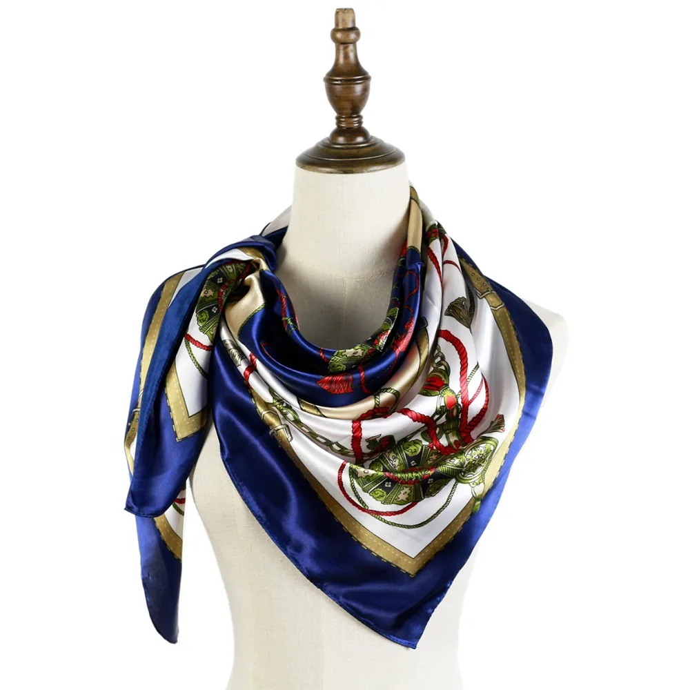 print scarf 90cm silk scarf square belts chains patterns european neck ...