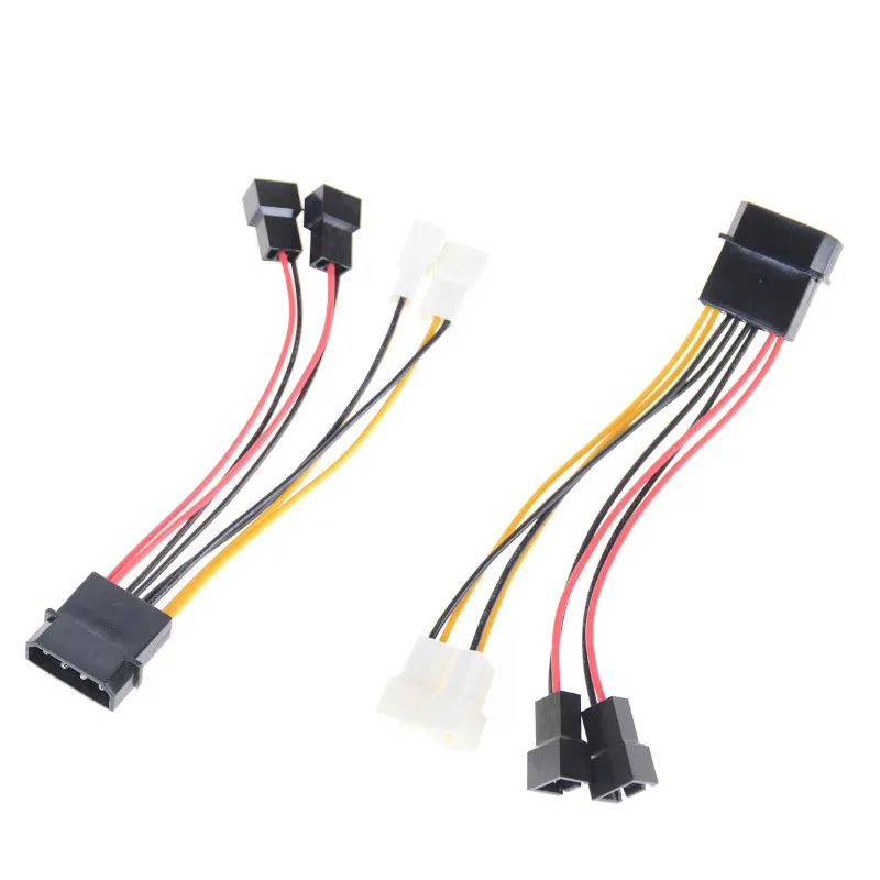 1pcs/lot Computer Cooling Fan Power Cables 4Pin Molex To 3Pin Fan Power ...