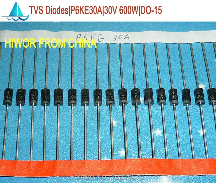 (100pcs/lot)(TVS Diodes) P6KE30A, 30V 600W, Unidirectional, Transient ...