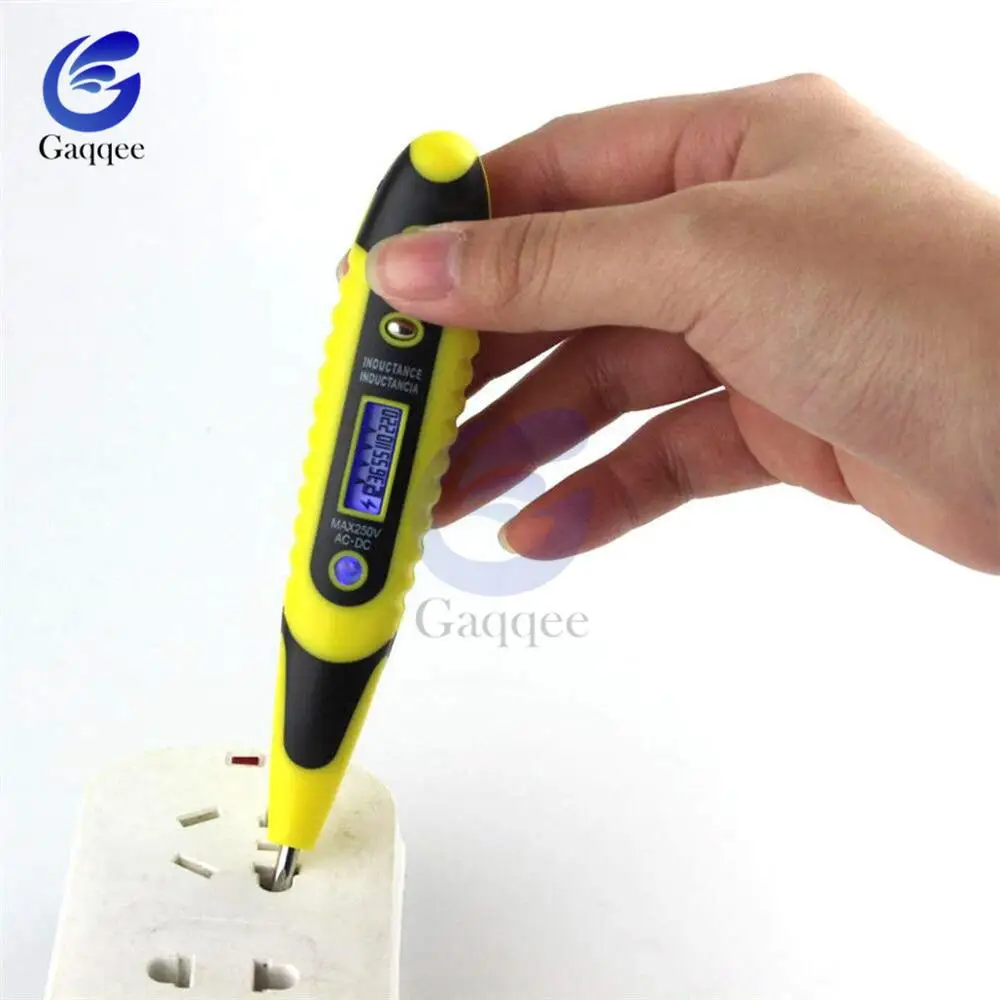 Digital Test Pencil Multifunction AC DC 12-250V Tester Electrical LCD ...