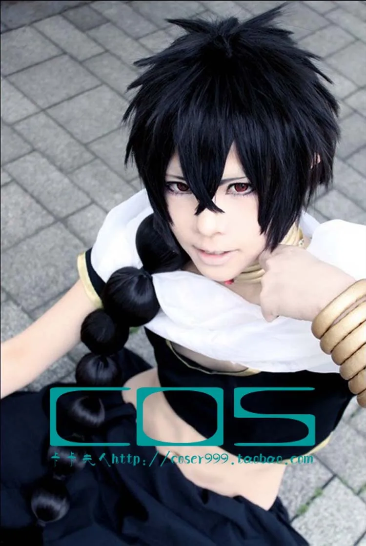 100cm Long Magi Judal Judaru Black Anime Braid Cosplay Japanese Wig|wig ...