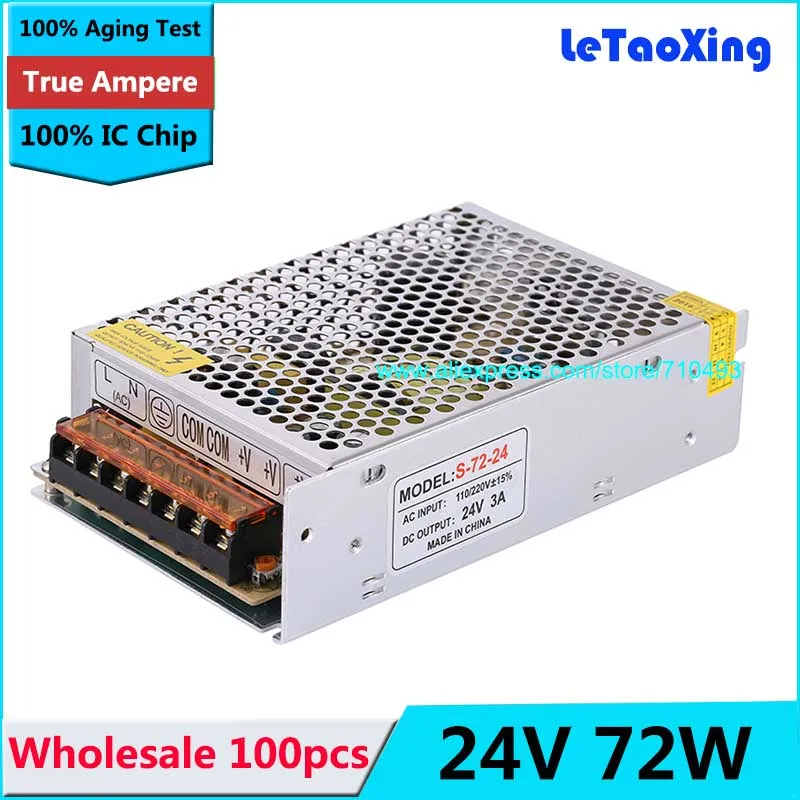 100pcs/lot 24V 3A 72W Switching Power Supply Driver Switching For LED ...