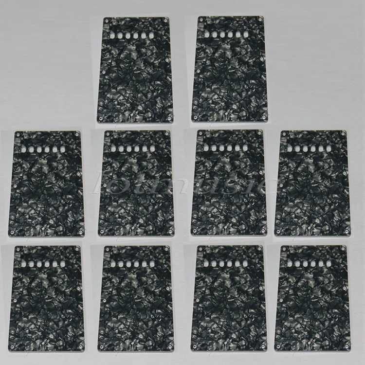 10Pcs Black Pearloid Trem Cover 6 String 3Ply Cavity Cover Back Plate ...