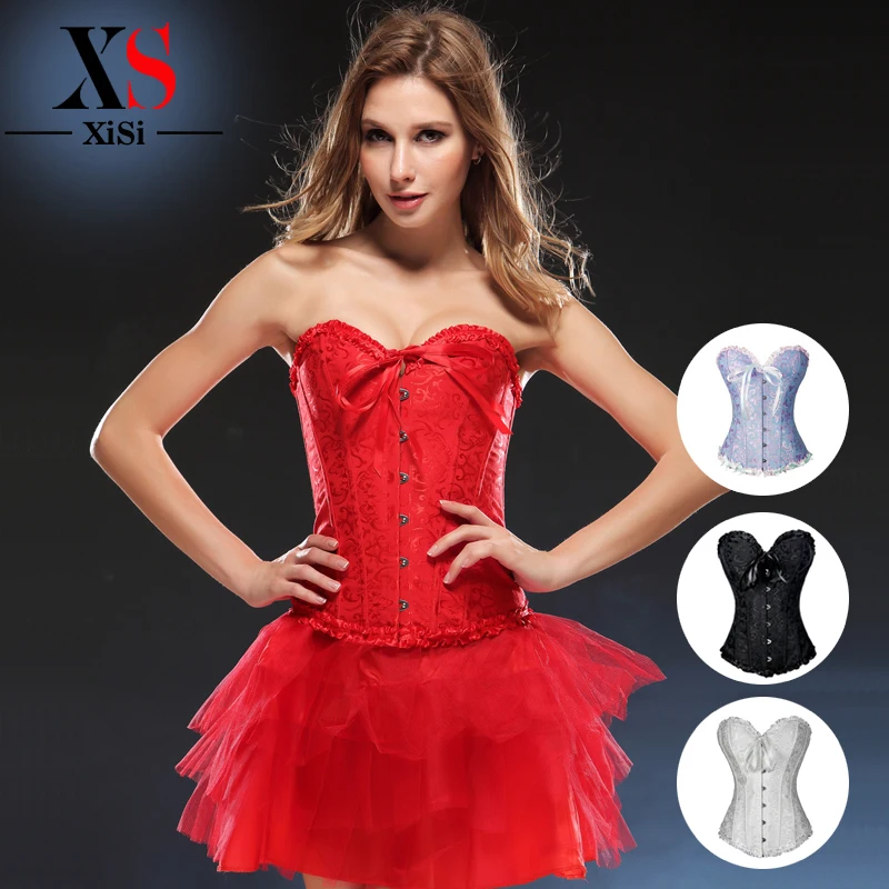 Sexy Women Lace Body Shaper Up Corsets Plus Size Waist Trainer Corset