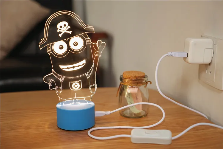 2015 Minions 3D LED night light USB Table Lamp LED Small Table Night ...