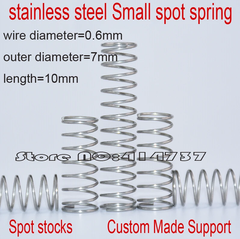 50pcs 0.6*7*10mm 0.6mm Wire stainless steel Small spot spring wire ...