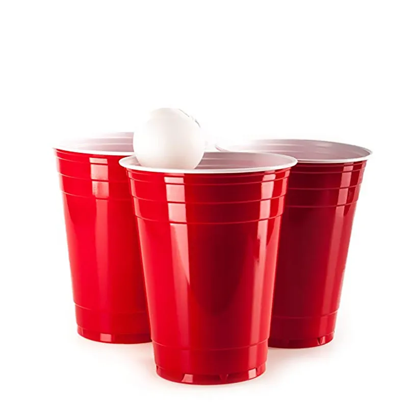 50Pcs/Set 450ml Red Disposable Plastic Cup Party Cup Bar Restaurant ...