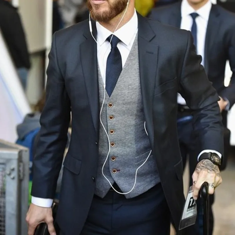 Black Homens blazer Men's Terno Slim Fit suit Masculino Vintage Formal ...