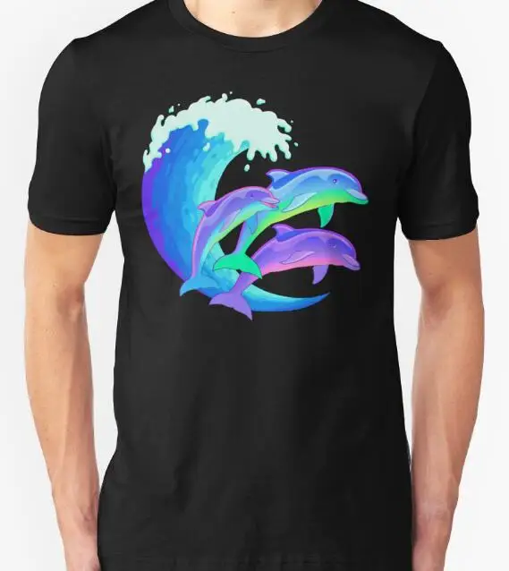 Psychedelic delfines Camisetas los hombres o cuello de La Manga del ...