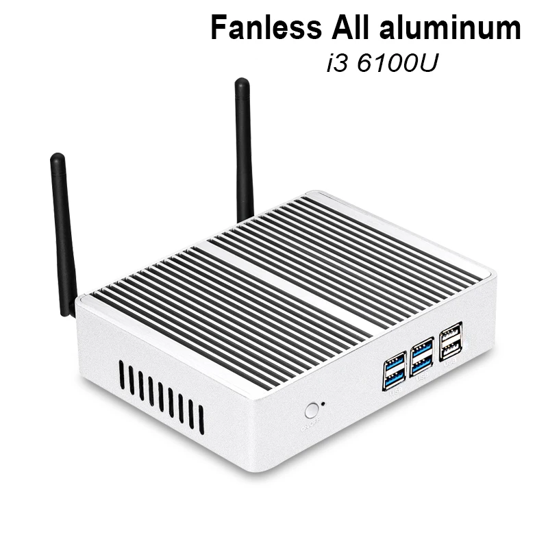 Mini pc intel core i3 6100u, ddr4, wi fi, vga, hdmi, fanless|computer ...