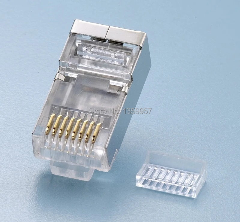 Cat6 Shielded RJ45 with wire loding guide 8P8C Plug STP Connector 30U ...