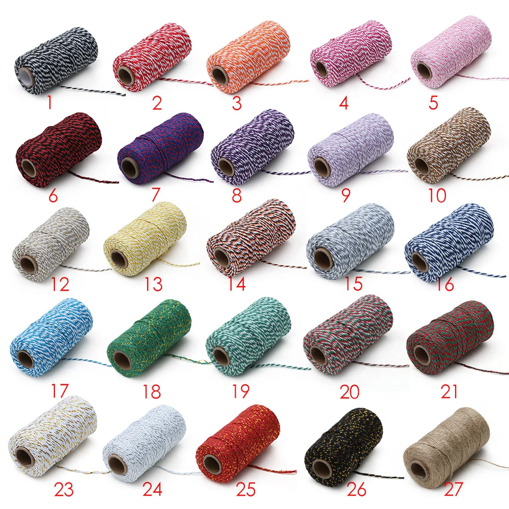 2019 1 Roll 100 Metres 2mm Cotton Bakers Twine String Cord Rope Rustic ...