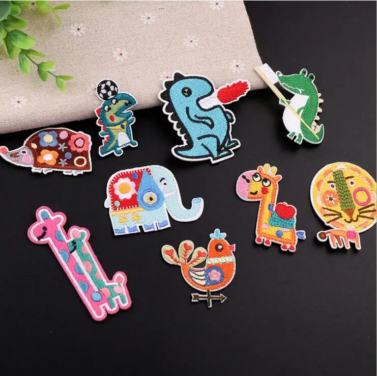 9pcs/lot Mix styles cartoon animal Patches Embroidered Sewing Appliques ...