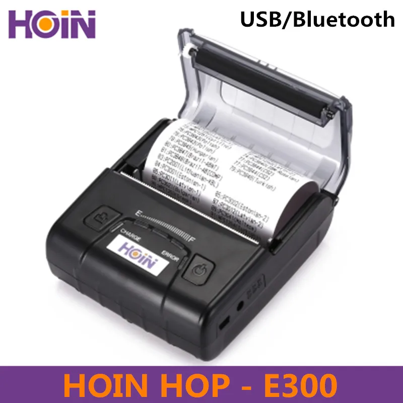 Máquina HOIN HOP E300 Mini Impressora Térmica Impressora de Recibos USB/Conexão Bluetooth ...