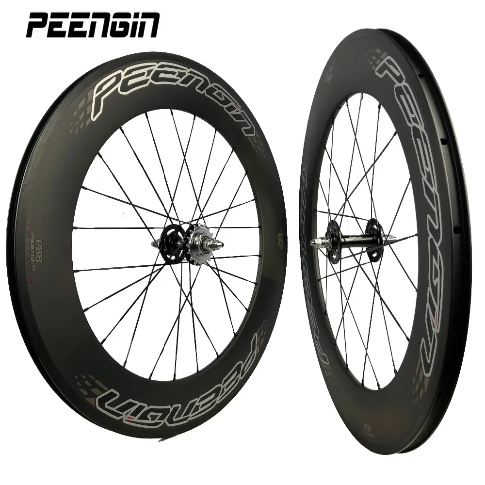 Fixed-Gear-Track-Bike-Carbon-Wheelset-Cycles-Rim-Fixie-23X88mm-Depth-3K ...