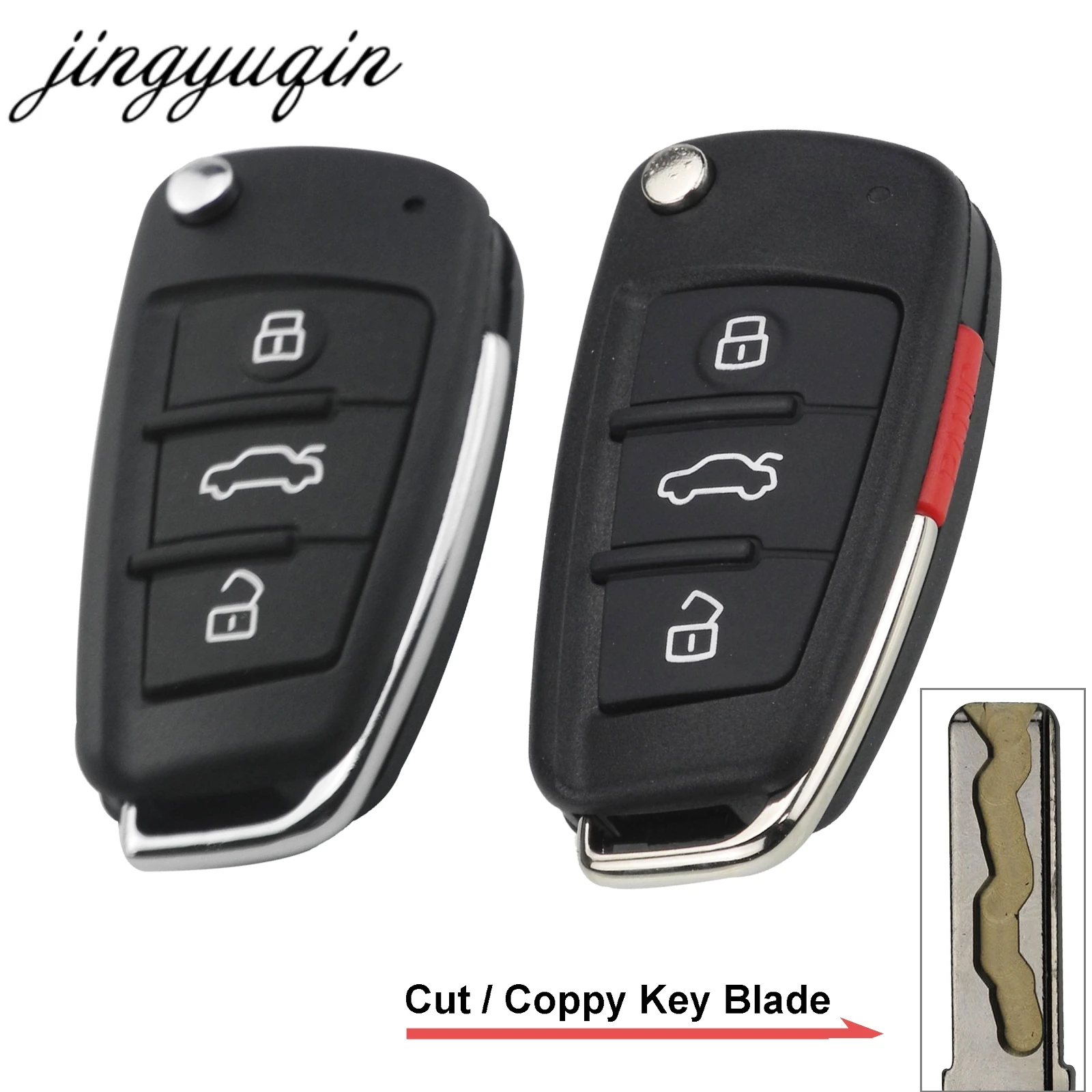 jingyuqin Cut Blade 3/4 Buttons Car Remote Key Case For Audi A2 A3 A4 ... jingyuqin Cut Blade 3/4 Buttons Car Remote Key Case For Audi A2 A3 A4 ...