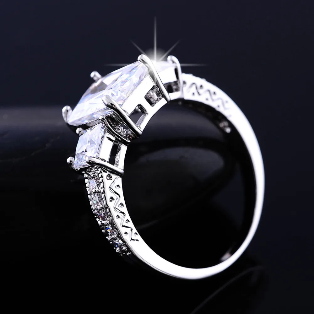 Luxury Brand silver Bijoux women ring crown female Jewelry white gold ...