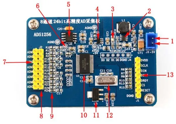 ADS1256 модуль 24 бит ADC AD Модуль аналого-цифрового преобразования ...