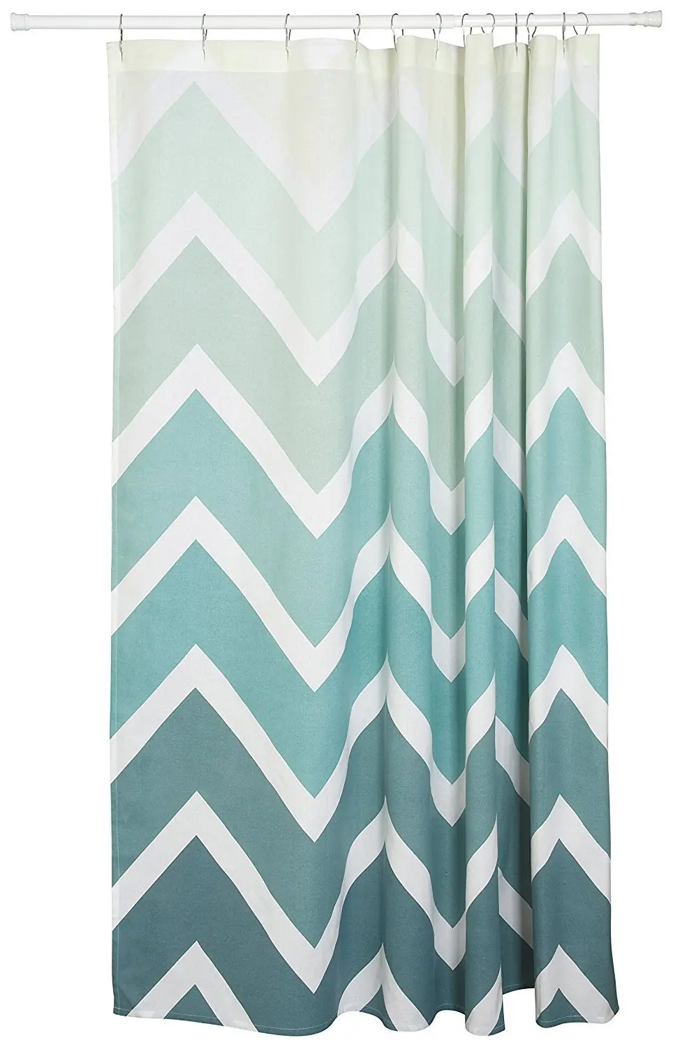 Memory Home Simple Style Shower Curtain Chevron Print Blue White