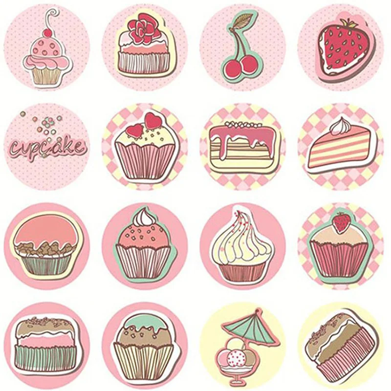 NEW! (1280pcs/lot) Lovely Baker Seal Sticker,Cake Style Sticker ...